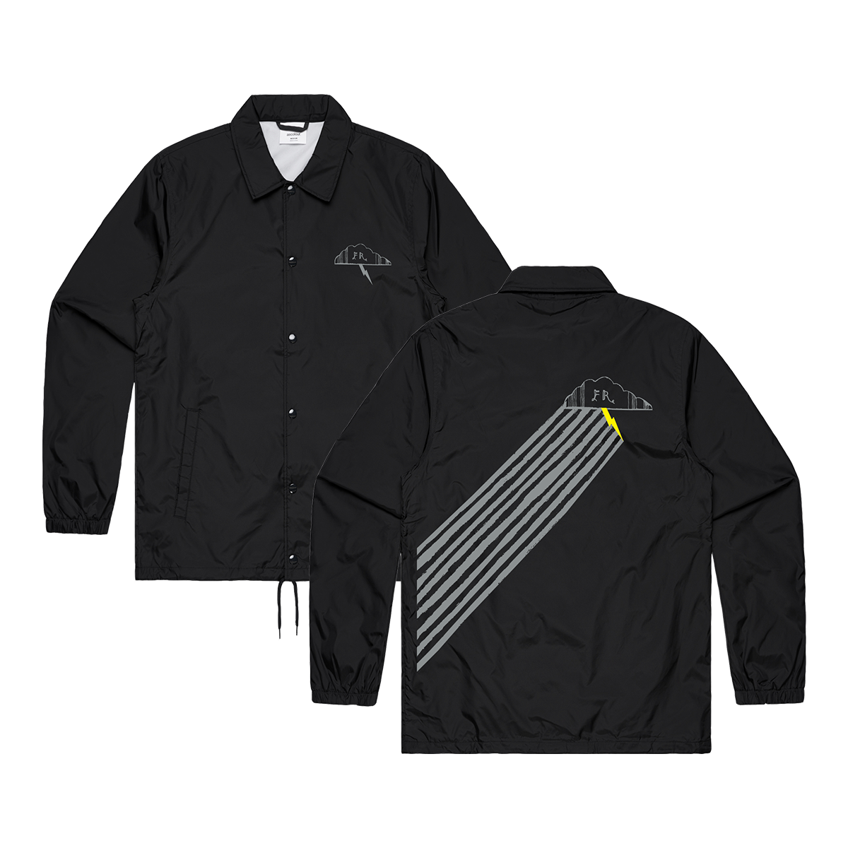 Sing The Greys Lightning Bolt Coach Jacket Black | Frightened Rabbit ...